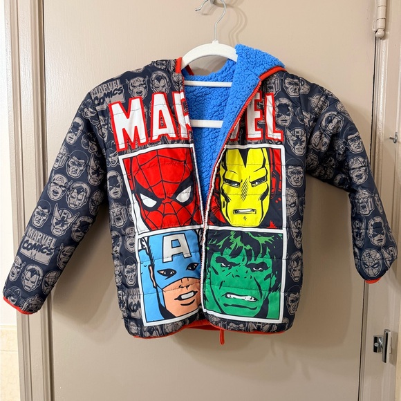 Marvel | Jackets & Coats | Marvel Character Kids Reversible Jacket No ...